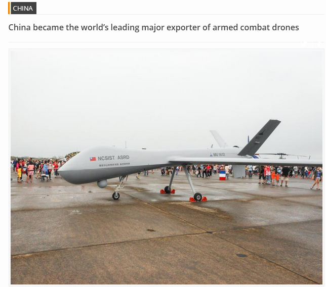 China became the world’s leading major exporter of armed combat drones ...