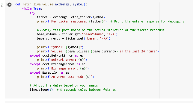 Real-time Cryptocurrency Volume Monitoring Script with Python and ccxt ...