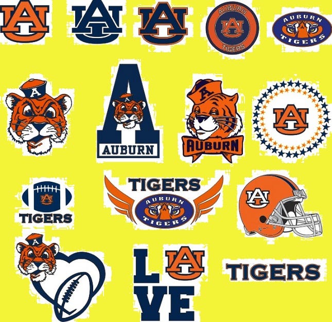 Auburn Tigers University Sports Emblems Football Fan Clipart Bundle Svg