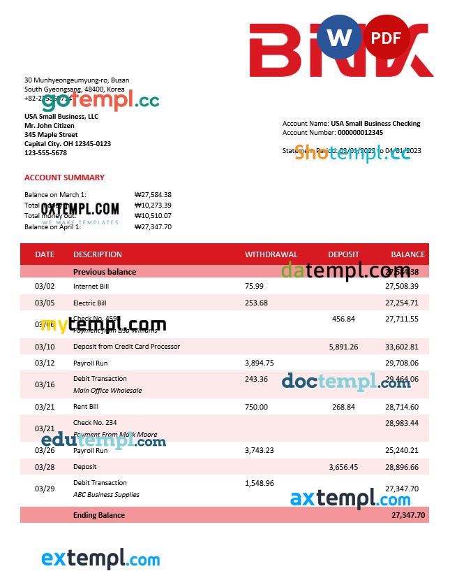 BNK Financial Group enterprise statement Word and PDF template download template | by Intempl ...