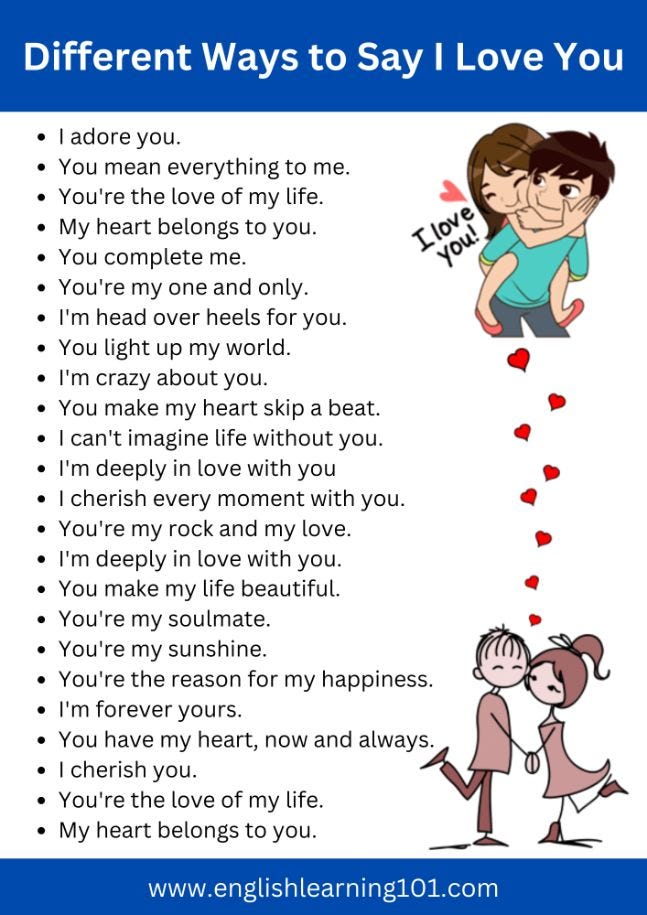 160+ Different Ways to Say “I love You” in English | by English Learning 101 | Sep, 2023 | Medium