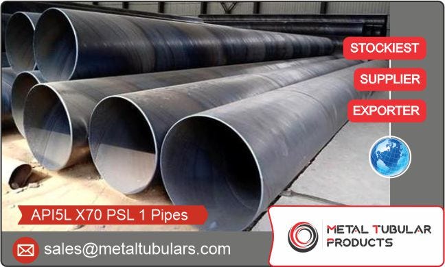 API5L X70 PSL 2 Pipes Stockiest and Supplier - Metaltubulars - Medium