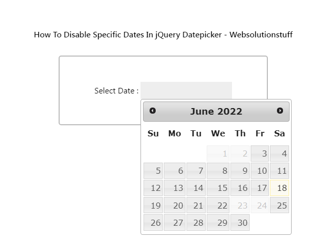 How To Disable Specific Dates In Jquery Datepicker Medium