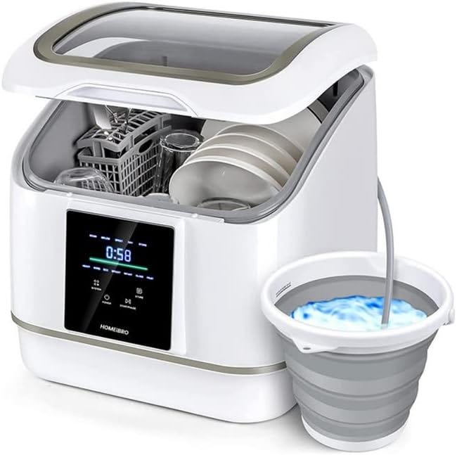 Mini countertop dishwasher with 7 programs, auto water injection, anti ...