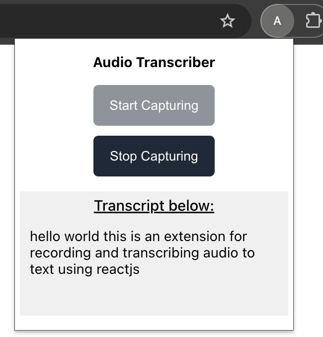 Build a Chrome extension for audio recording and transcribing in React.js | by Princewill Iroka ...