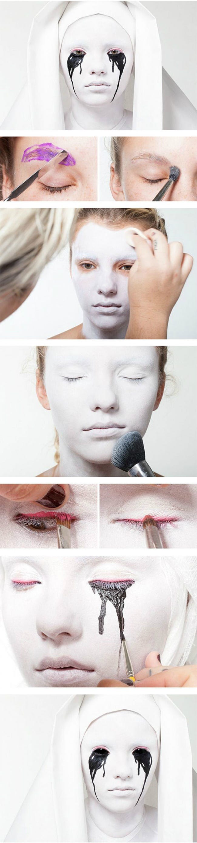 Makeup ideas for Halloween. Crying nun | by EssayOnTime | Medium