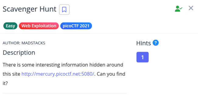 PicoGym Web Exploitation Writeup | Scavenger Hunt | Easy | PicoCTF | by Bl0ss0mX5 | Medium