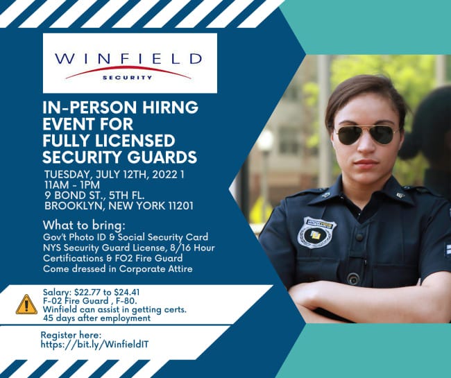 Winfield Security — In-Person Hiring Event 7/12 | by NeON Works | Medium