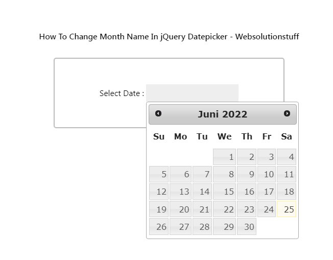How To Change Month Name In jQuery Datepicker | Medium