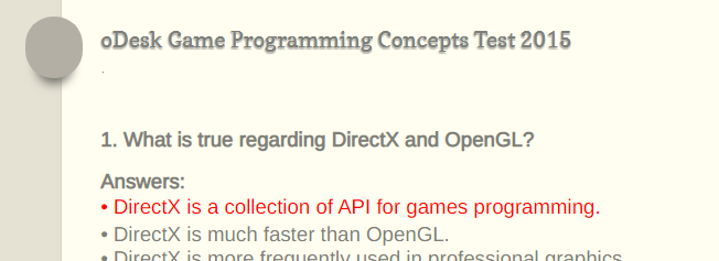 Upwork Odesk Game Programming Concepts Test Answers Education Blog For Learning Medium