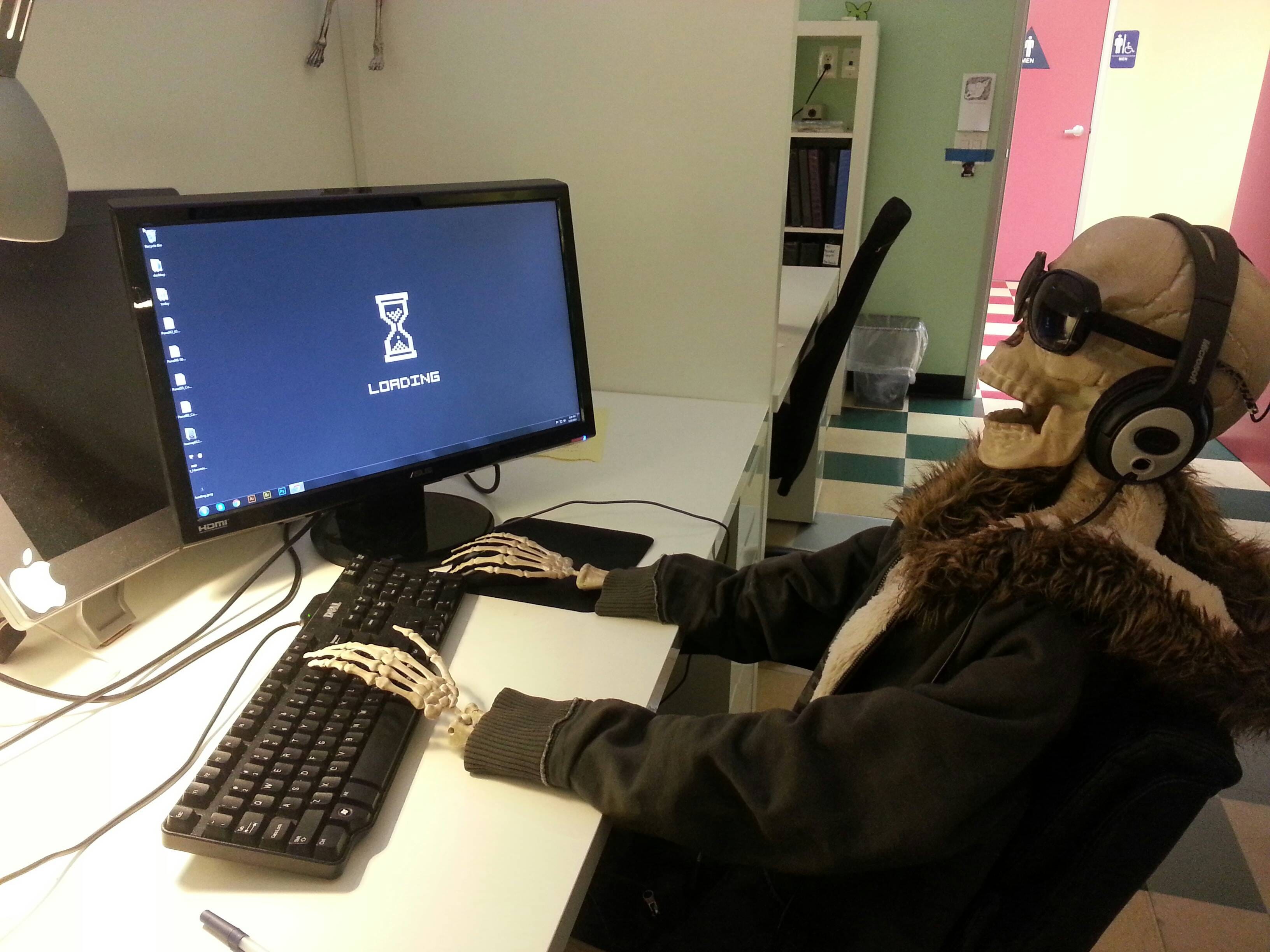 Still Waiting Skeleton Computer