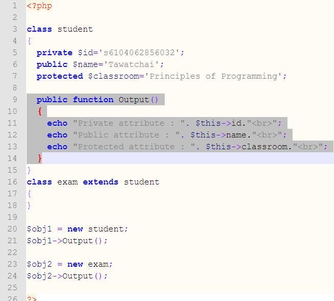 Access Modifier ประเภท Private, Public และ Protected | by ธวัชชัย เรืองจรัสโรจน์ | Medium