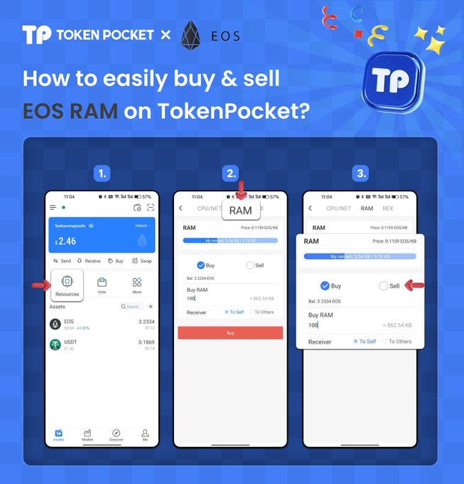 Compra y Vende RAM EOS en TokenPocket - NakOprt - Medium