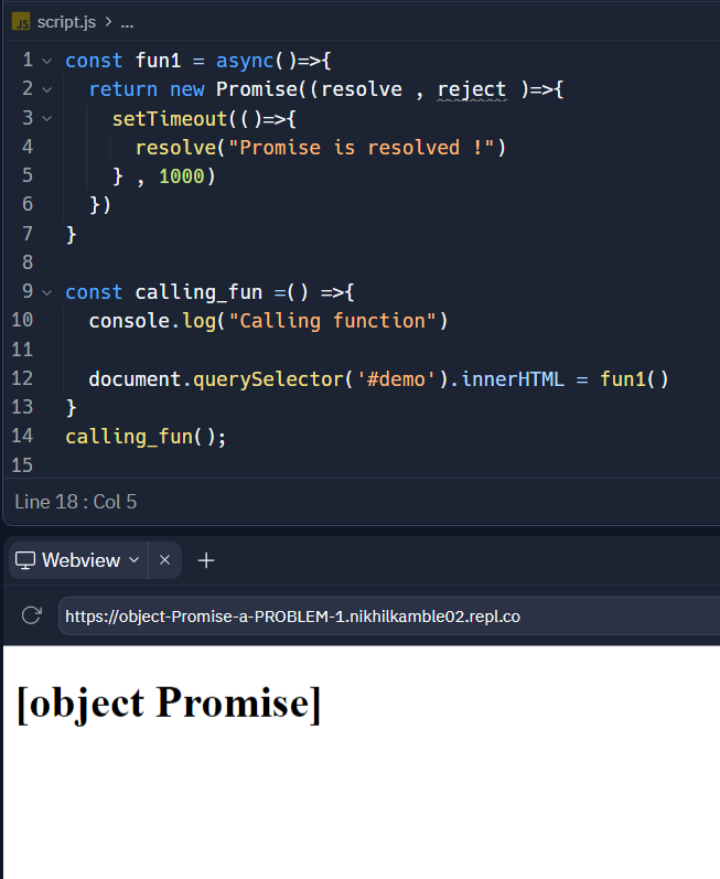 Getting output as [object Promise] | by Kamble Nikhil | Medium