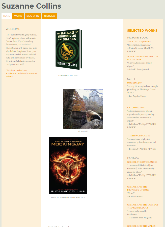 Suzanne Collins Website Redesign. The problems on this site were… | by ...