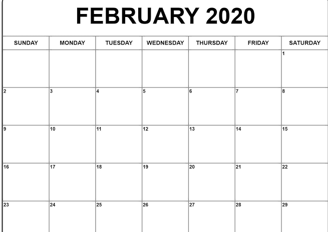 February 2020 Calendar With Holiday USA Australia Canada & South Africa ...