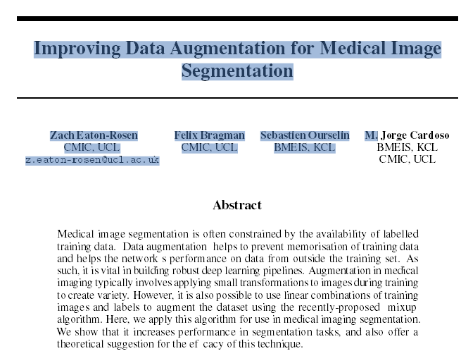 [ Archived Post ] Improving Data Augmentation for Medical Image ...