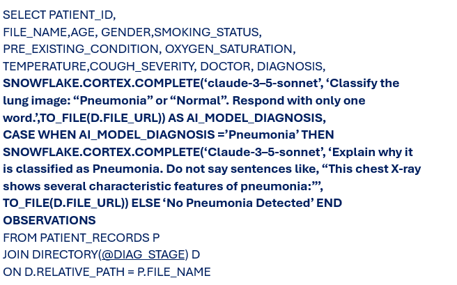 Pneumonia Prediction with X-ray Images Using Snowflake Cortex ...