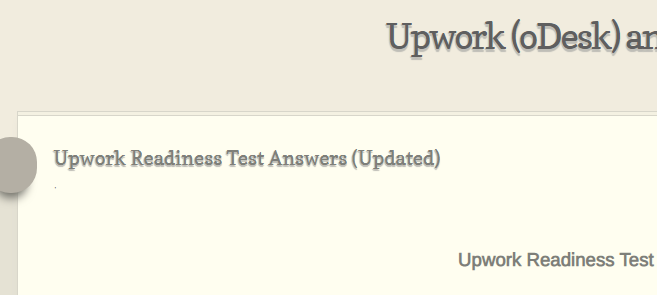 Upwork Readiness Test Answers (Updated) - Education Blog for Learning ...