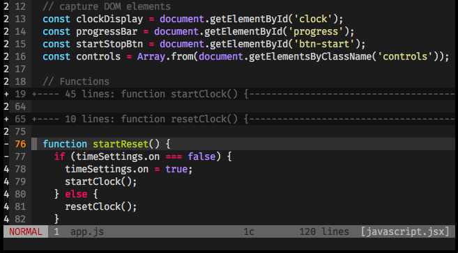 Javascript Folding On Vim Set Up This Native Feature To Improve By
