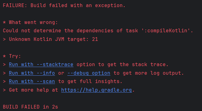 Mengatasi Error “Unknown Kotlin JVM Target 21” | by Ahmad Arif Faizin | Medium