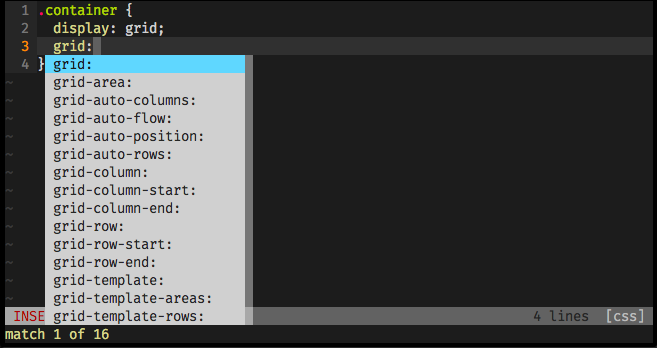 Css Autocompletion On Vim No Plugins Needed By Jonas B Rossi Vim Drops Medium