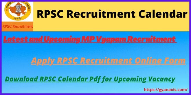 RPSC Recruitment Calendar 2022–23 RPSC Exam Calendar Latest & Upcoming ...
