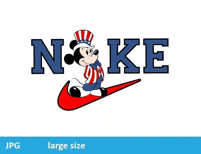 Nike Mickey Disney jpeg image Cartoon Digital File - Jniemerka - Medium