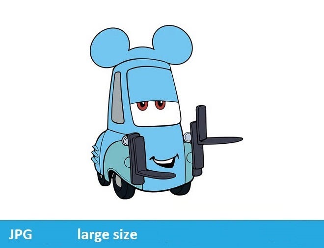 Guido Mickey Ears Cars Pixar jpeg image Cartoon Digital FileGuido ...