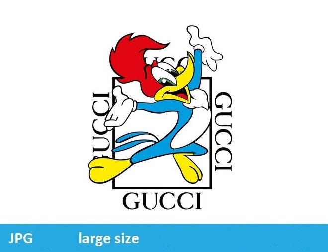 Woody Woodpecker Gucci jpeg image Cartoon Digital File - Jniemerka - Medium