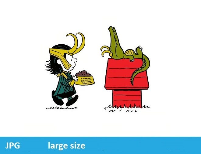 Marvel Loki And Lacoste On Snoopy Doghouse jpeg image Cartoon Digital ...