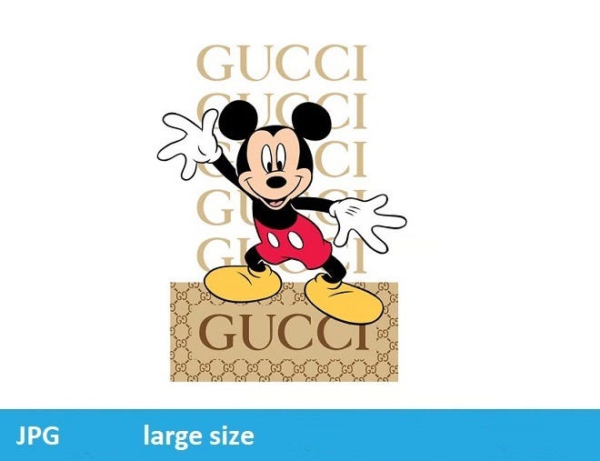 Mickey Gucci Logo Luxury jpeg image Cartoon Digital File - Jniemerka ...