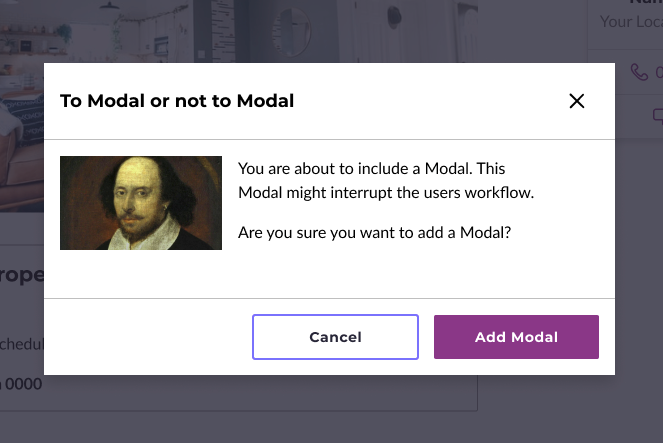 Should you use modals? (Yes) (No) (Close) | by Rory O'keefe | Medium