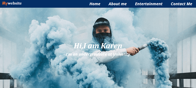Designing home page with navigation bar for Personal website using HTML ...