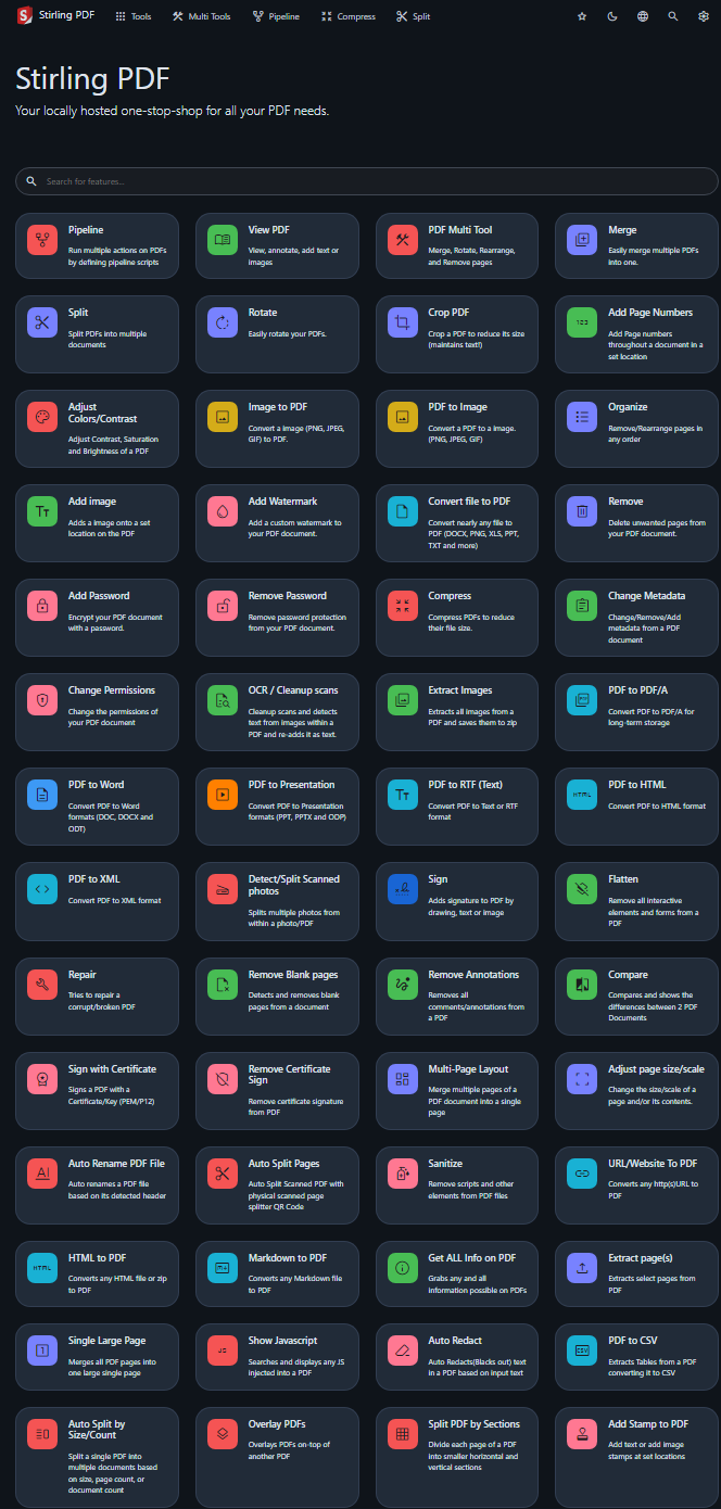 Locally hosted web-based PDF manipulation tool using Docker ... Locally hosted web-based PDF manipulation tool using Docker ...