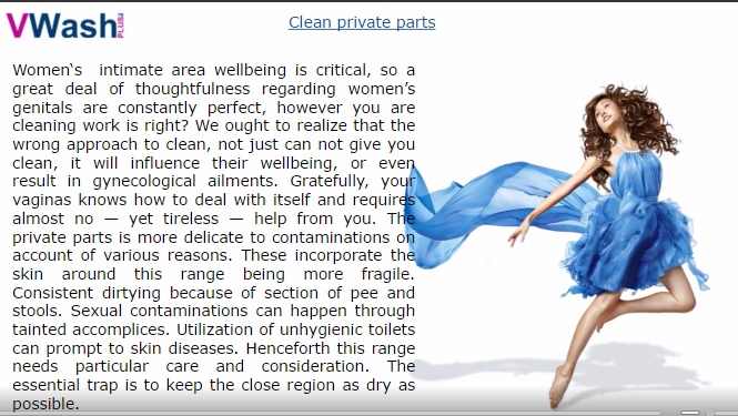 Clean private parts using Vwash. Clean private parts using Vwash is ...