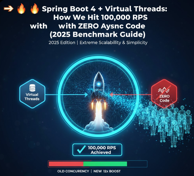 🔥 Spring Boot 4 + Virtual Threads: How We Hit 100,000 RPS with ZERO Async Code (2025 Benchmark ...