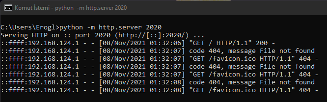 Tek satır Python koduyla HTTP server oluşturma | by Egemen Eroglu | Medium