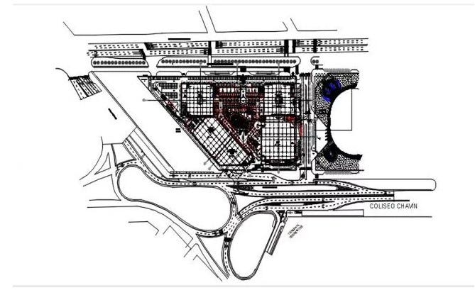 Site plan of a commercial building with detail dimension in AutoCAD ...