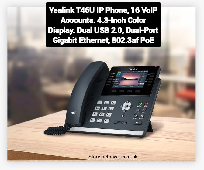 The #Yealink SIP-T46U having elegance and a powerful chip, offers ...