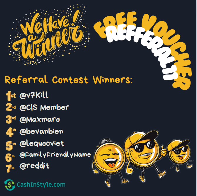 CashInStyle🎉🏆 Congrats to Our Top Referral Contest Winners! 🏆🎉 ...