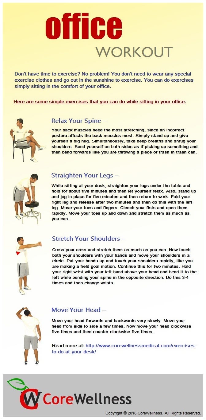 Don’t have time to exercise? No problem! Exercises to do at Your Desk ...