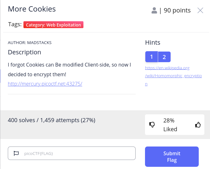 picoCTF — More Cookies [Web Exploitation] | by MR SHAN | Medium