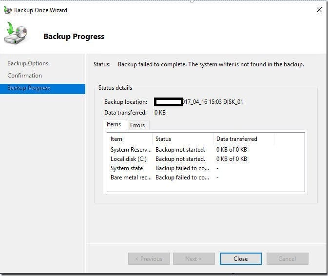 Solved: Windows Server 2016 System State Backup Fails | by YukaGee | Medium