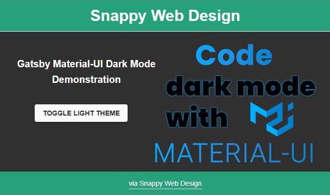 How to Code a Dark Theme with Material UI | by Snappy Web Design | Medium