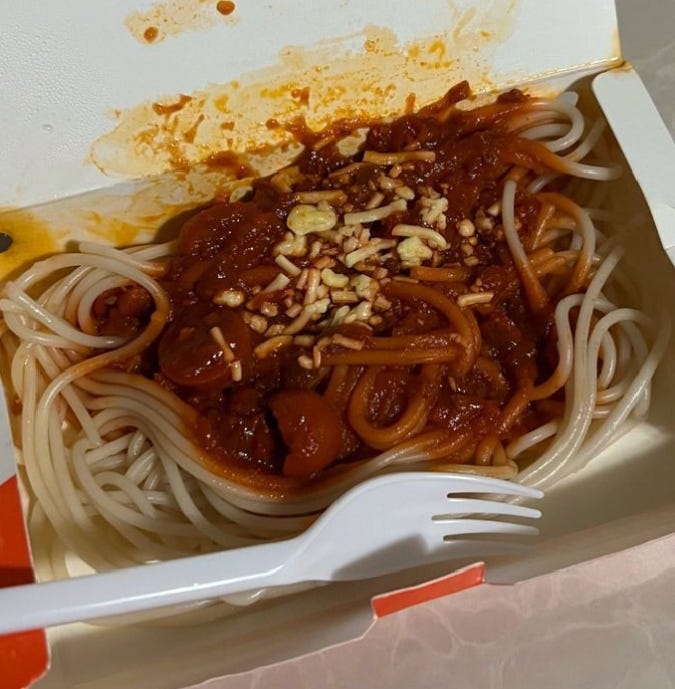 crying over the fact that i can finally eat Jolly spaghetti without ...