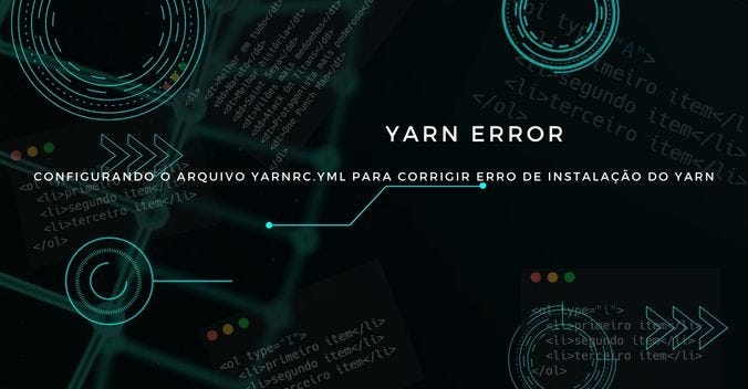 Configurando o arquivo yarnrc.yml para corrigir erro de instalação do ...