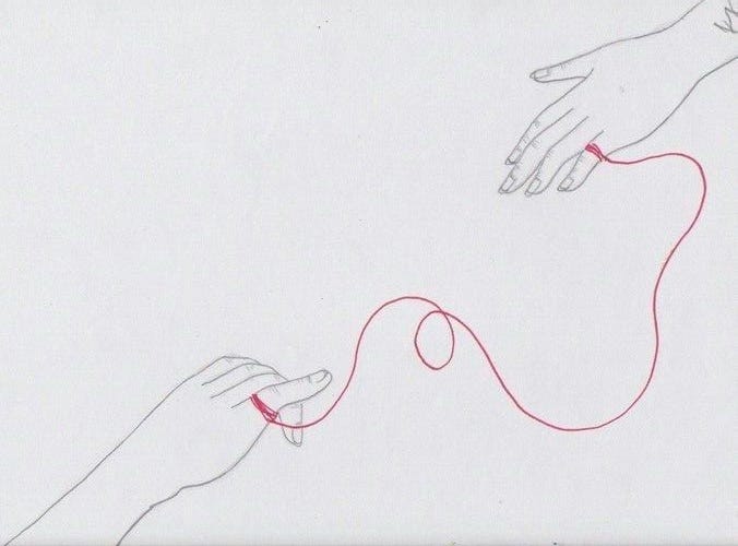 The art of invisible red string. And isn’t it just so pretty to think ...
