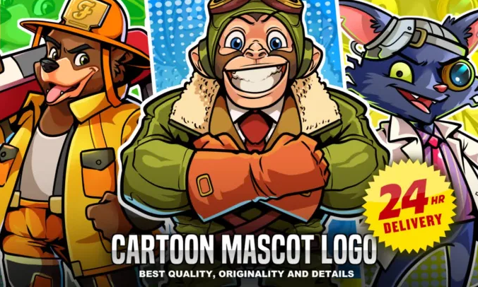 Design Custom Mascot, Cartoon Logo and Cartoon Character Illustration ...