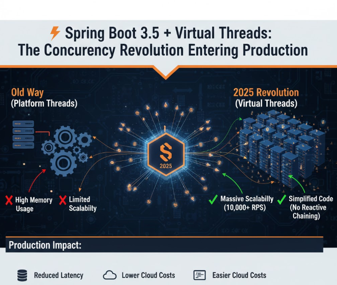 ⚡ Spring Boot 3.5 + Virtual Threads: The Concurrency Revolution Entering Production | by ...